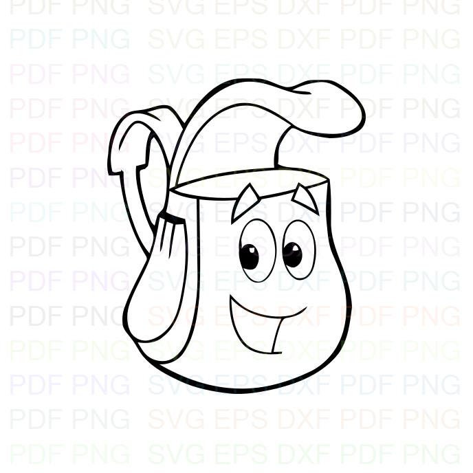 Backpack Dora And Friends Outline Svg Stitch silhouette | Etsy