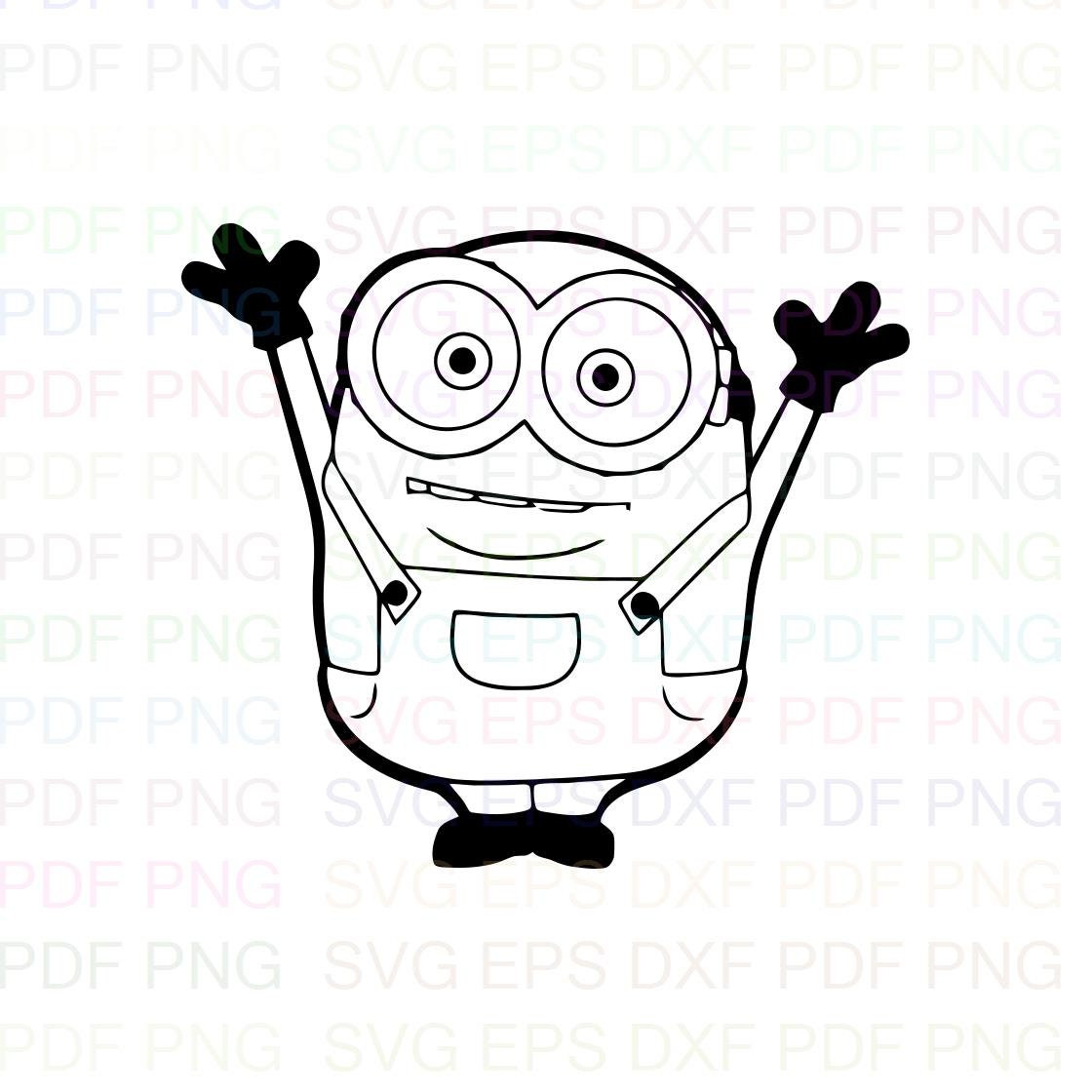 Happy Minion Minions Birthday Outline Svg Stitch silhouette | Etsy