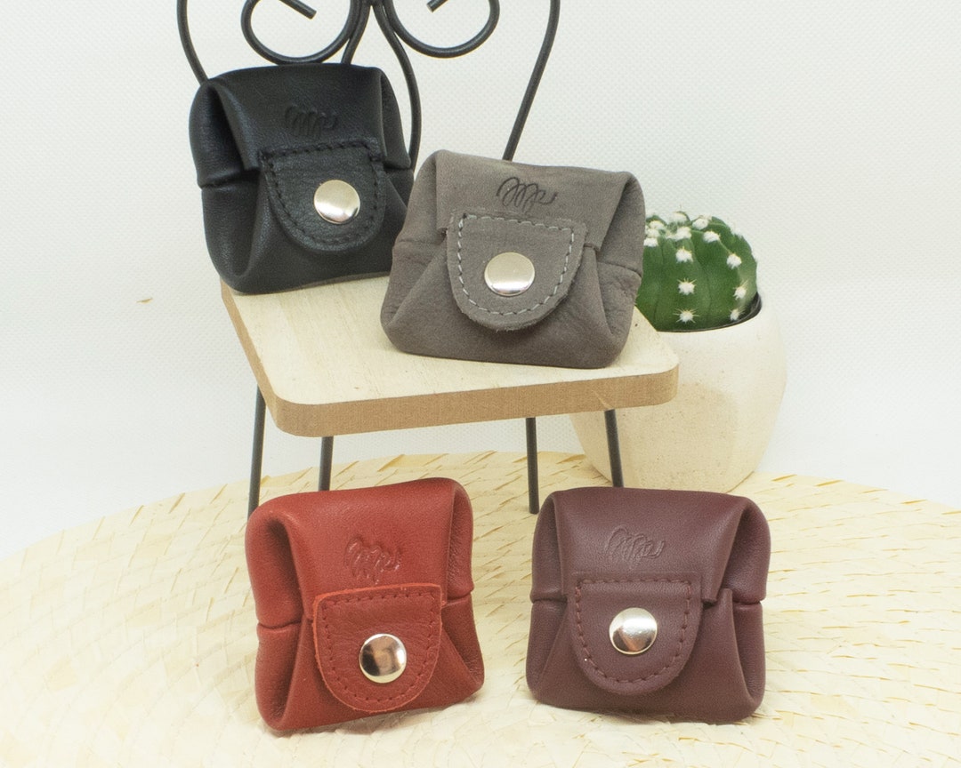 Leather Travel Coin Purse, Small Leather Coin Purse, Coin Purse for Men ...