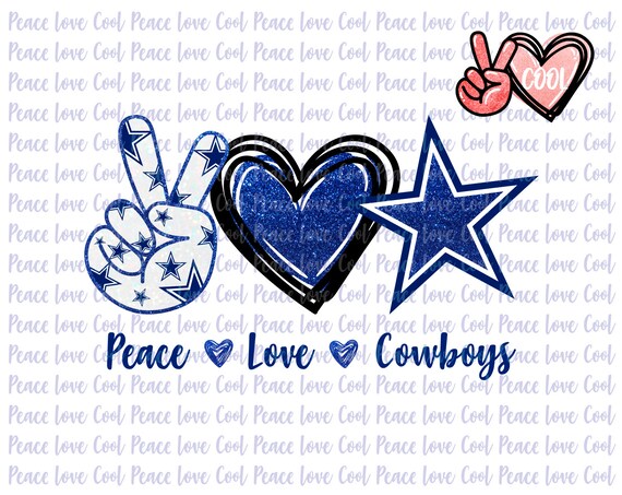 Peace Love Cowboys PNG Football Dallas | Etsy