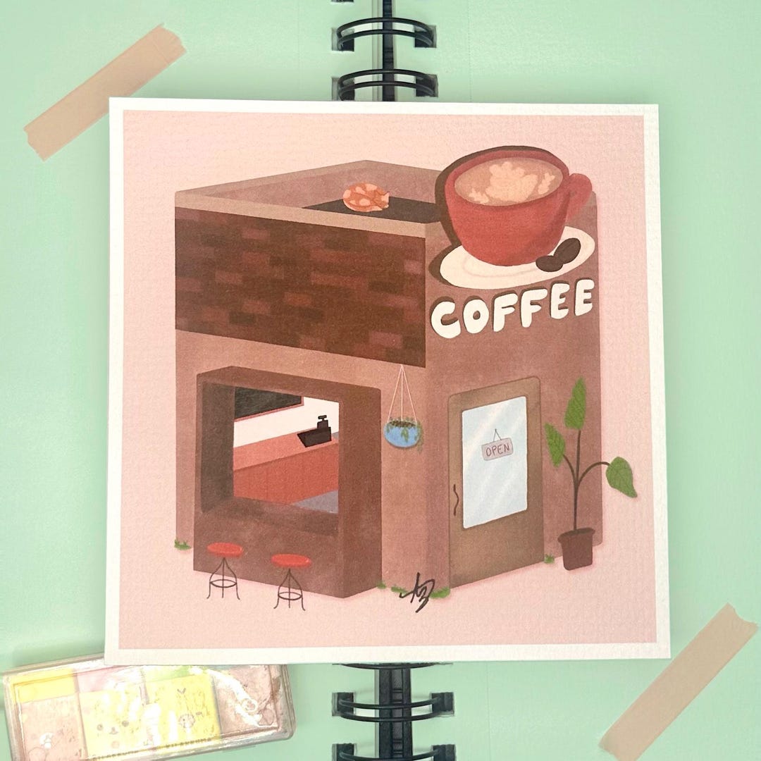 Coffee Shop Art Print - Etsy