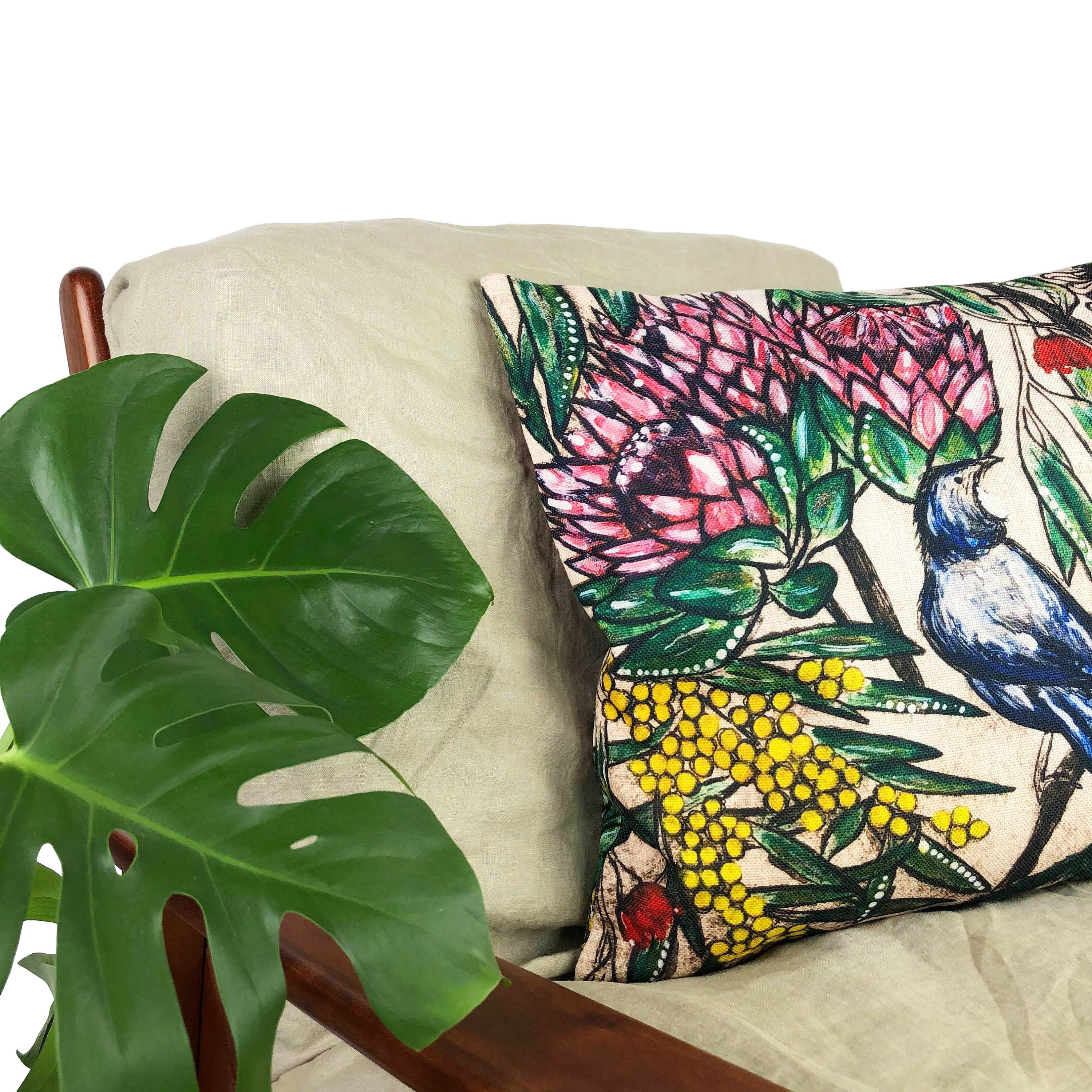 Botanical Flower Cushion Floral Throw Pillow Australian - Etsy UK