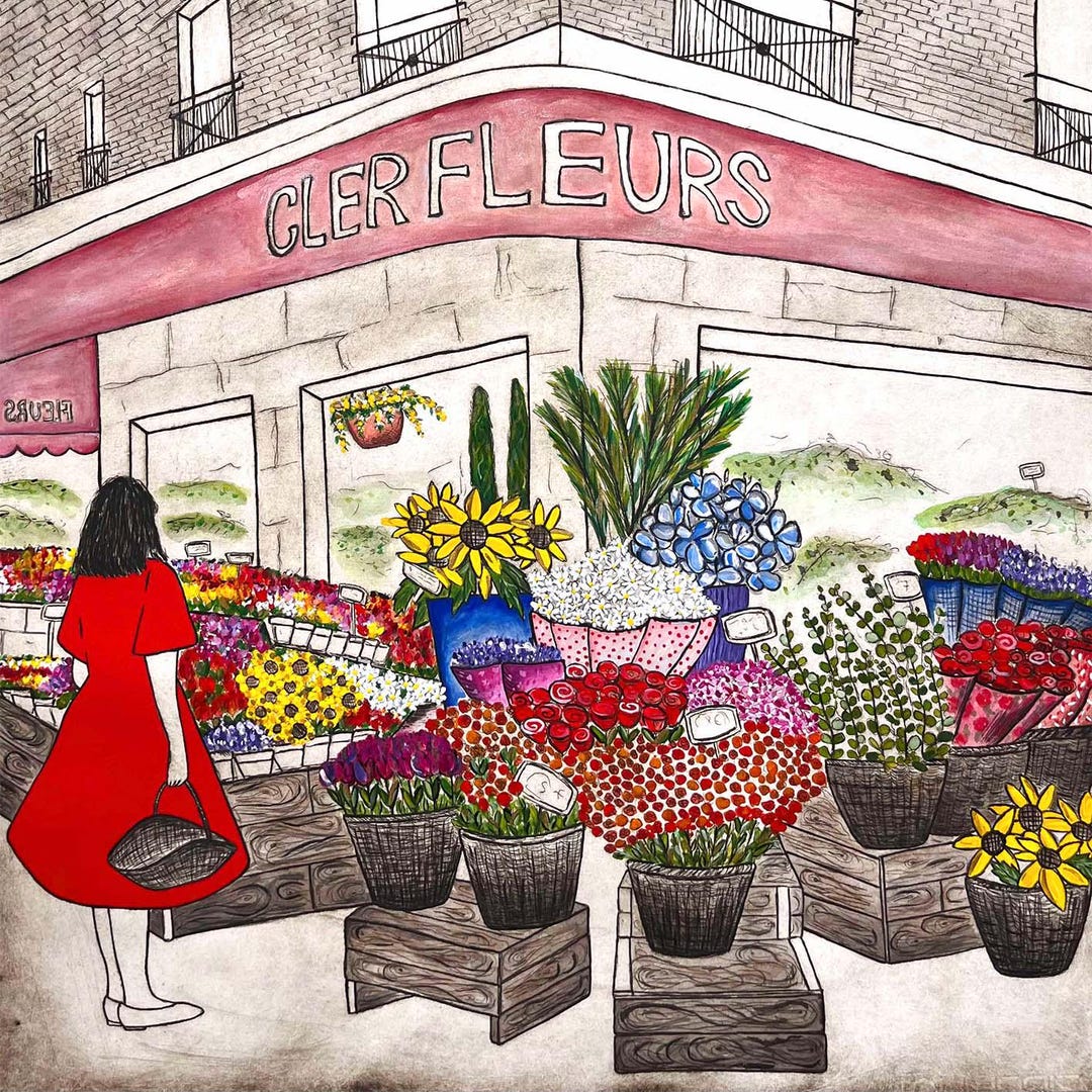 The Flowers of Sainte Chapelle | Paris Flower Market | Etching Hand ...