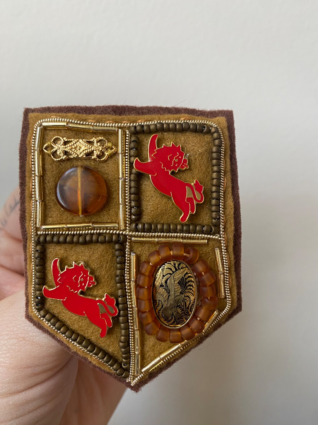 Embroidered Badge/ Award Badge/ Beaded Badge/ Beaded Broach/ Pin Broach ...