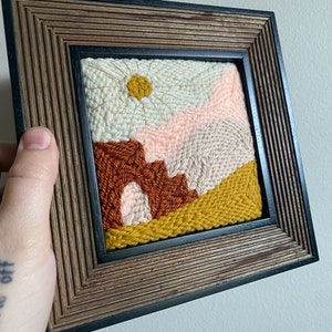 Embroidered Wall Décor/ Desert Scene / Punch Needle Wall Decor/ Punch ...