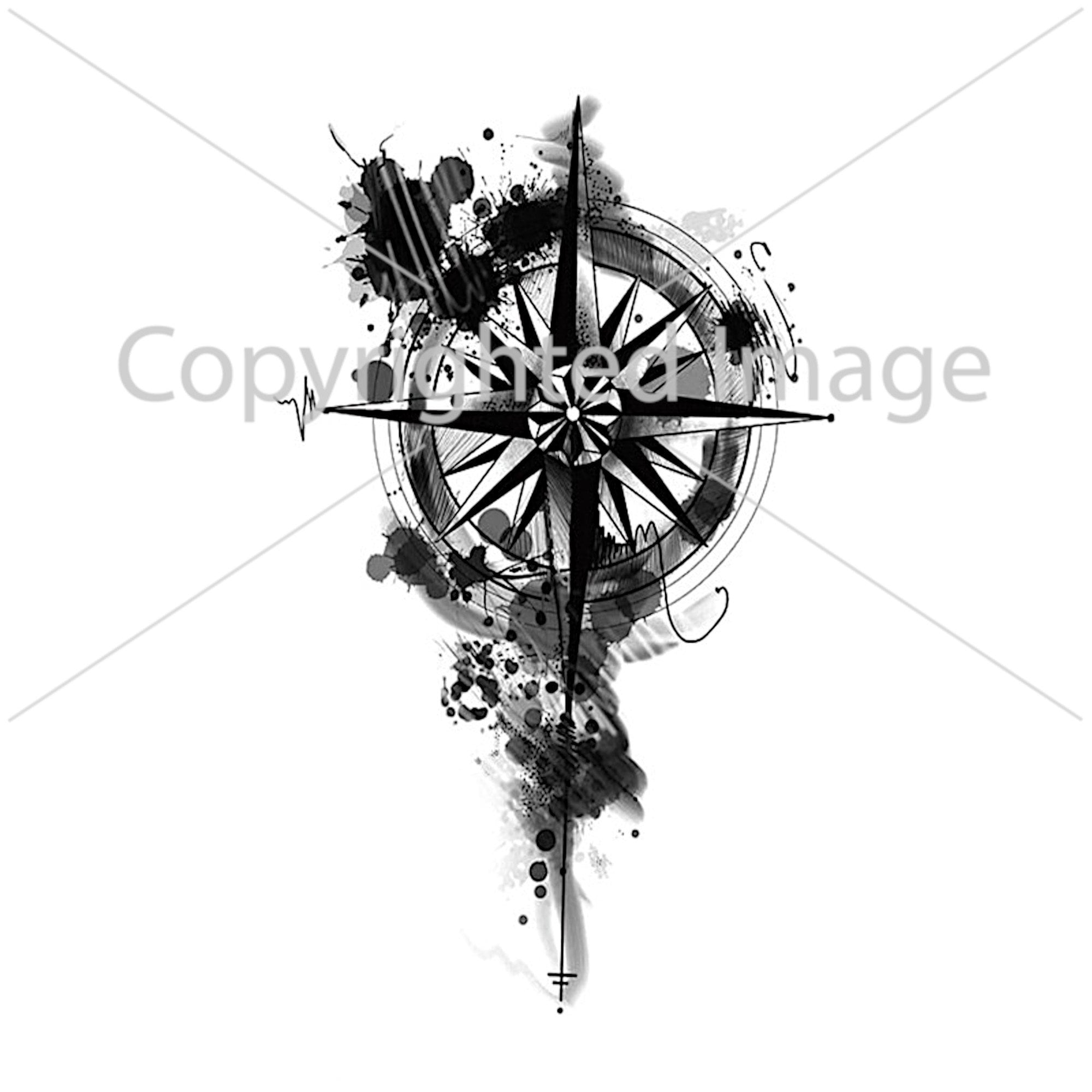 Tattoo Design Compass Digital Download - Etsy
