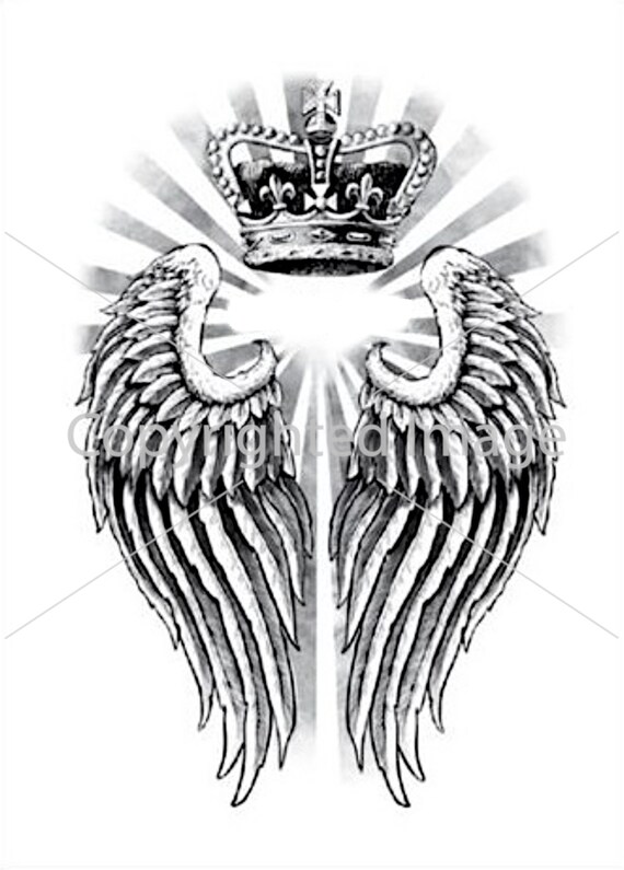 Crown With Wings Tattoo Designs