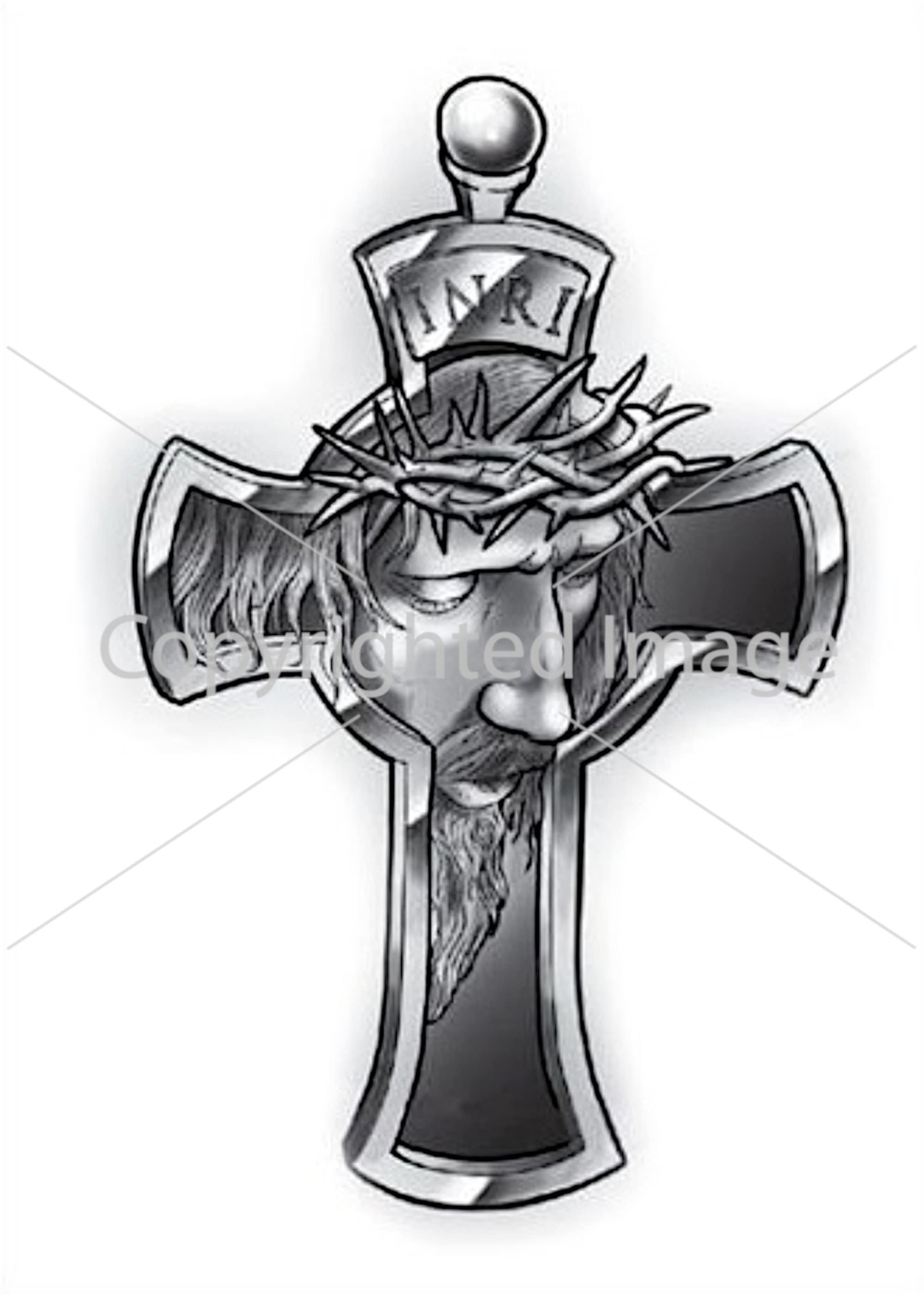 Tattoo Design Cool Design Jesus Cross Digital Download Etsy