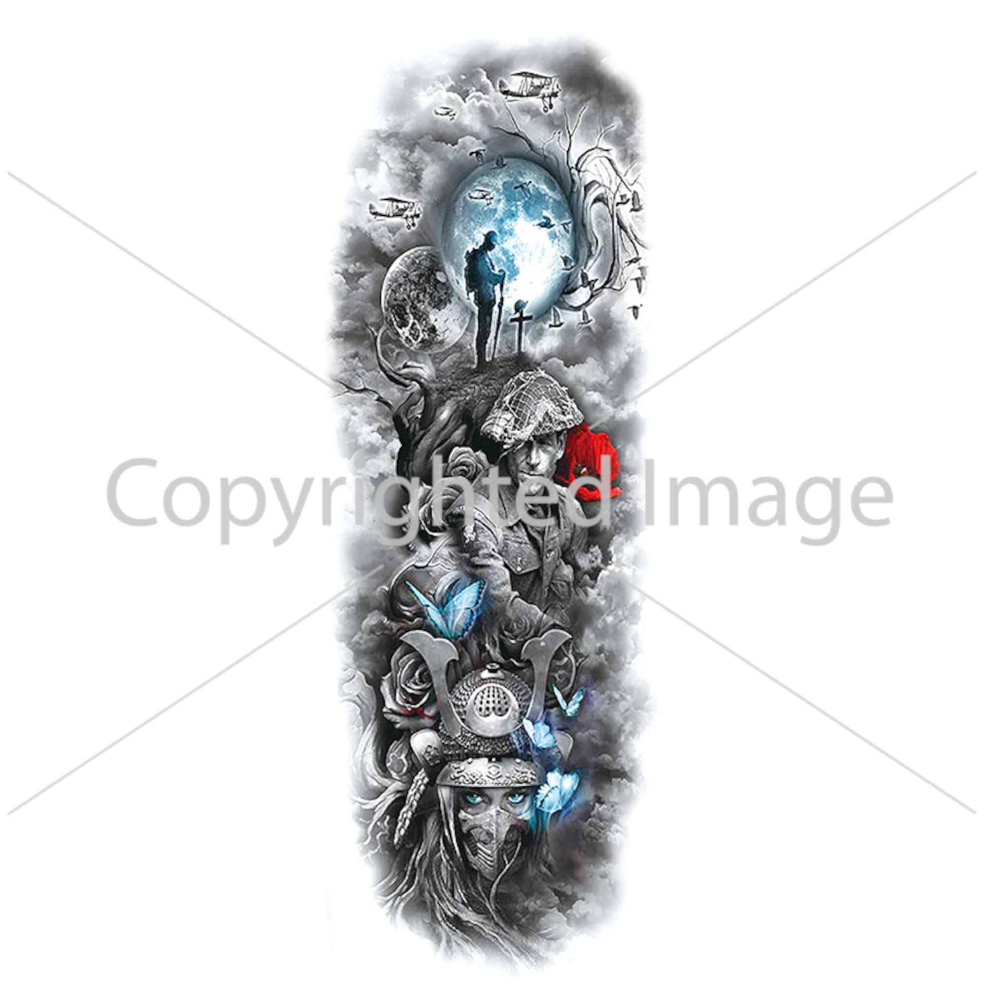 Cool Sleeve Tattoo Design Digital Download - Etsy