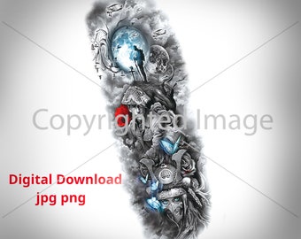 Cool Sleeve Tattoo Design Digital Download - Etsy