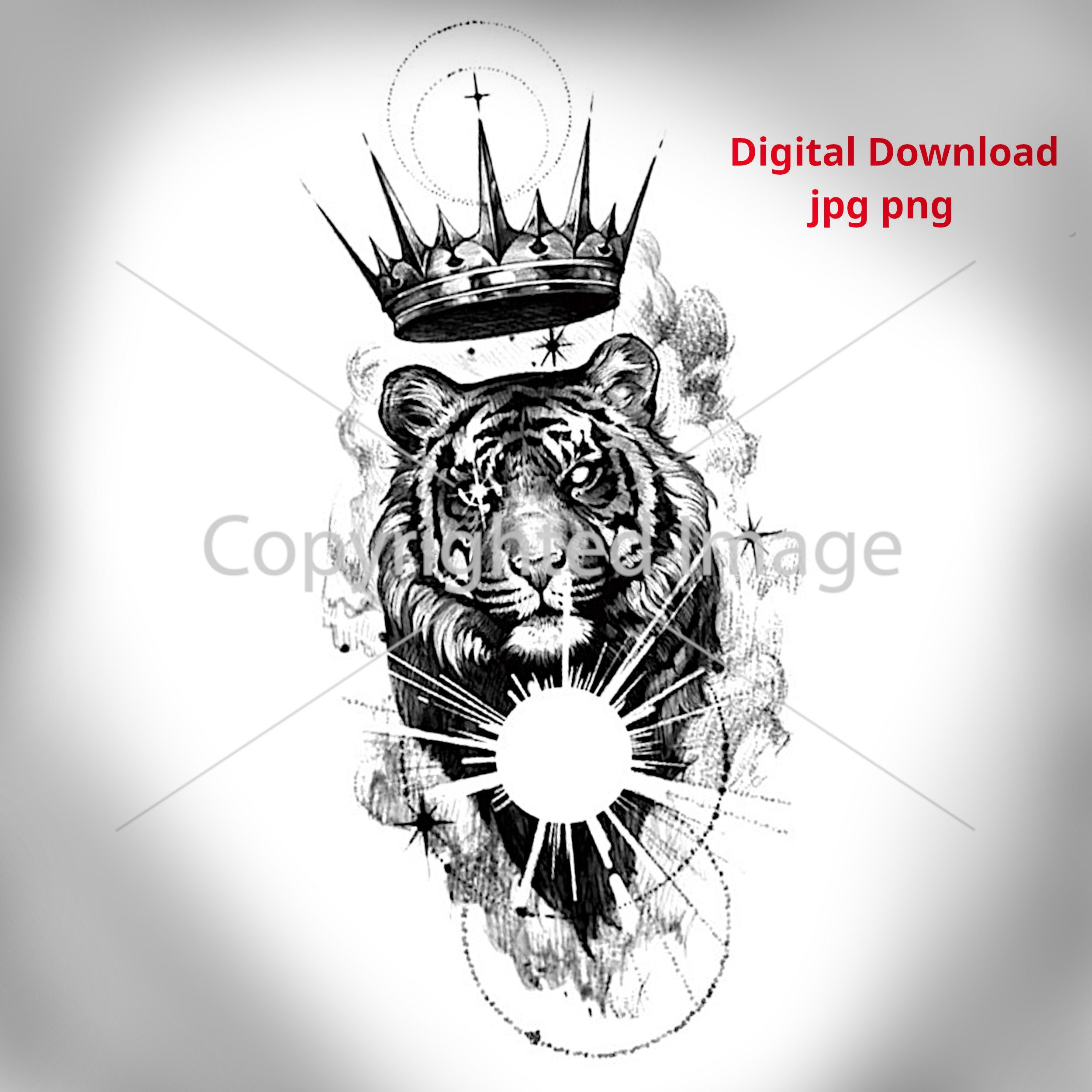 Tattoo Design Tiger King Digital Download - Etsy