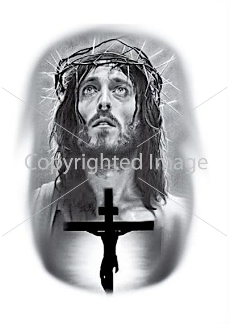 Tattoo Design Cool Design Jesus on Cross Digital Download - Etsy