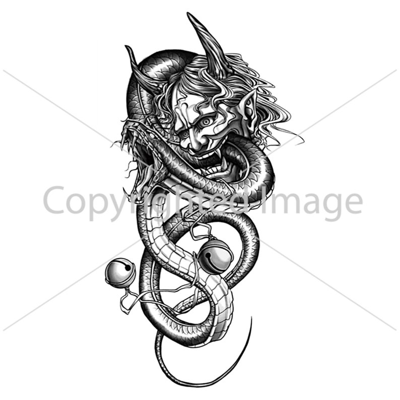 Tattoo Design Demon & Serpent Digital Download - Etsy