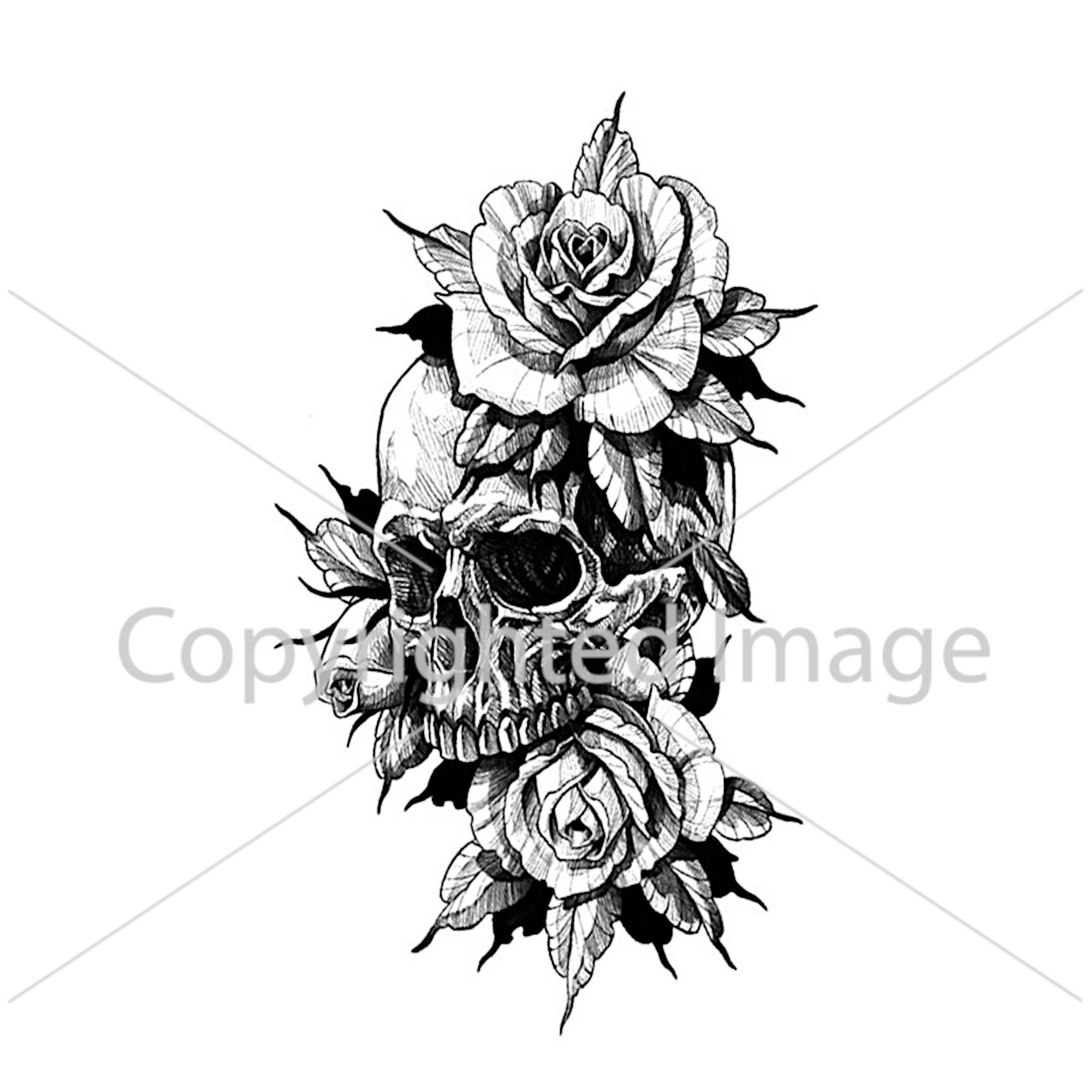 Skull Rose Tattoos Designs