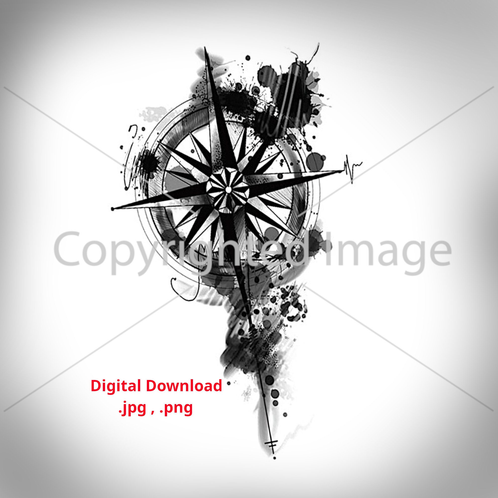 Tattoo Design Compass Digital Download - Etsy