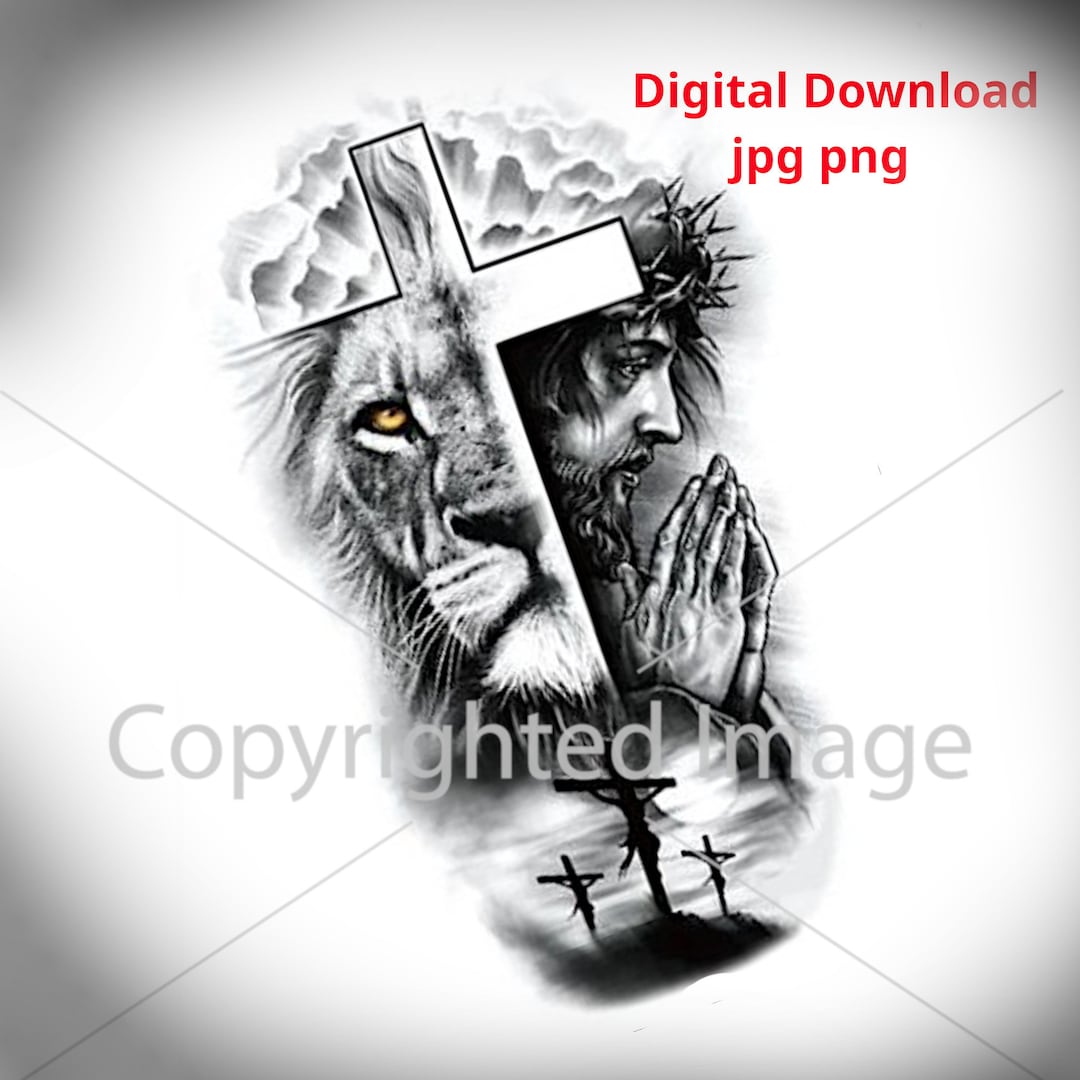 Tattoo Design Cool Design Jesus on Cross Digital Download - Etsy UK