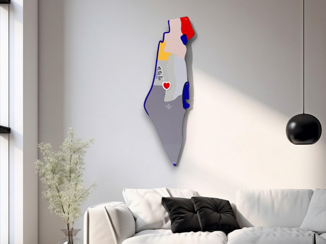 3D Israel Map Wall Sculpture, Judaica Pop Art, Gift for Home, Stand ...
