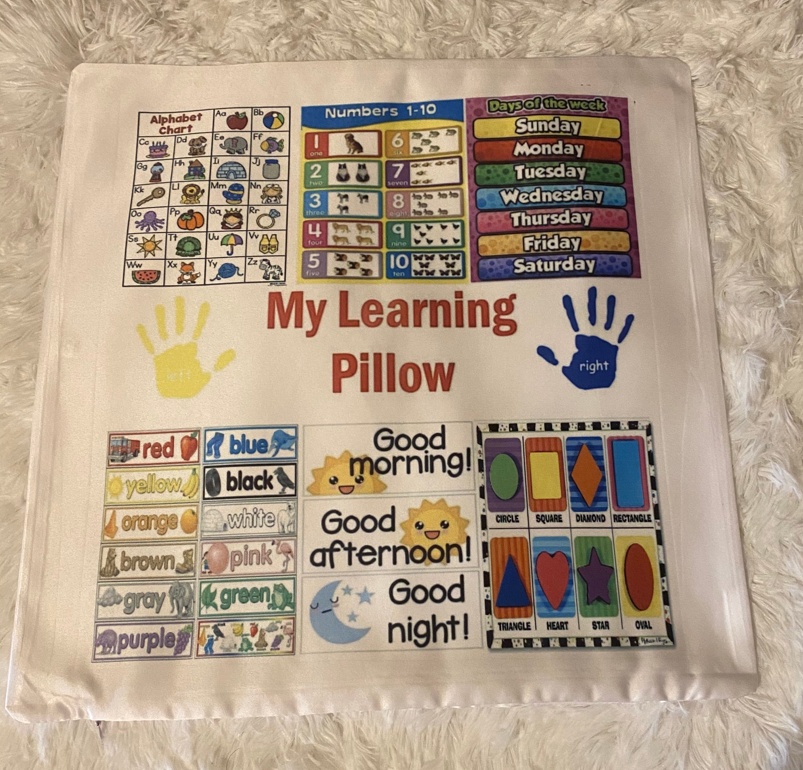 Kid's Learning Pillow Templates | Etsy