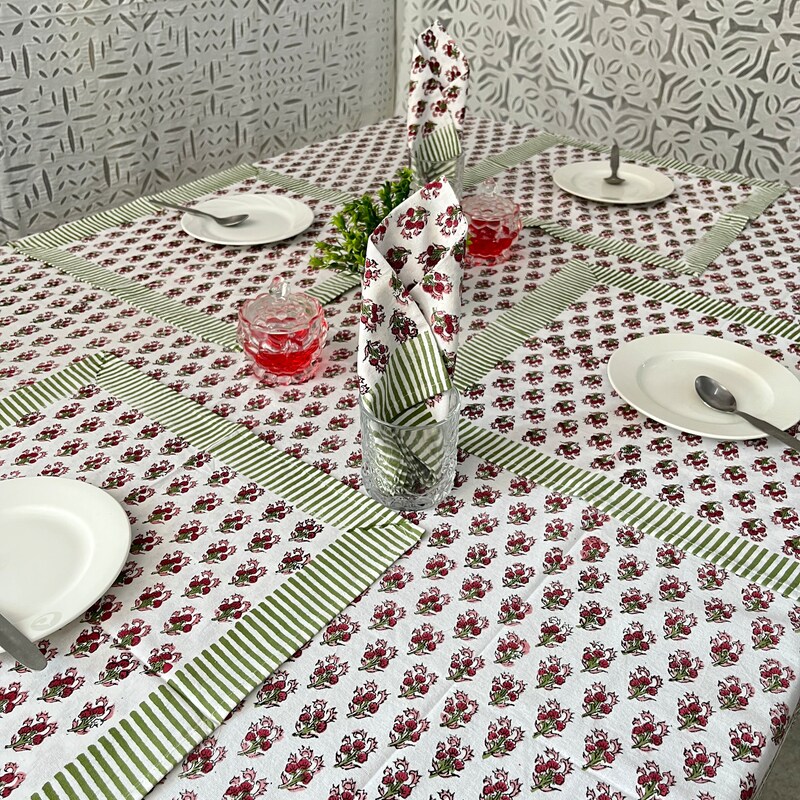 Block Print Tablecloth - Etsy