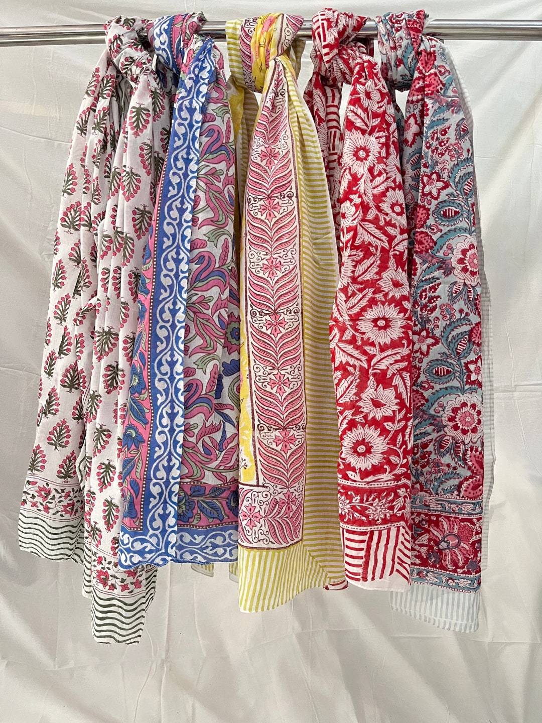 Beautiful Women Beach Pareo, Handmade Floral Print Scarves, Indian Hand ...