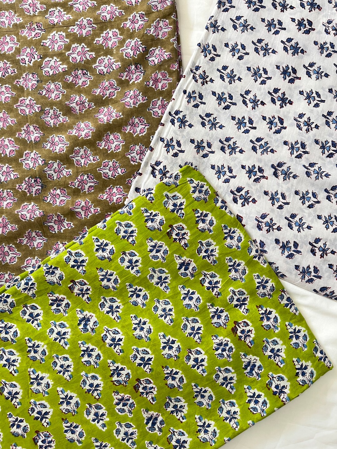 Organic Cotton Handmade Fabric, Indian Block Printed Running Fabric ...