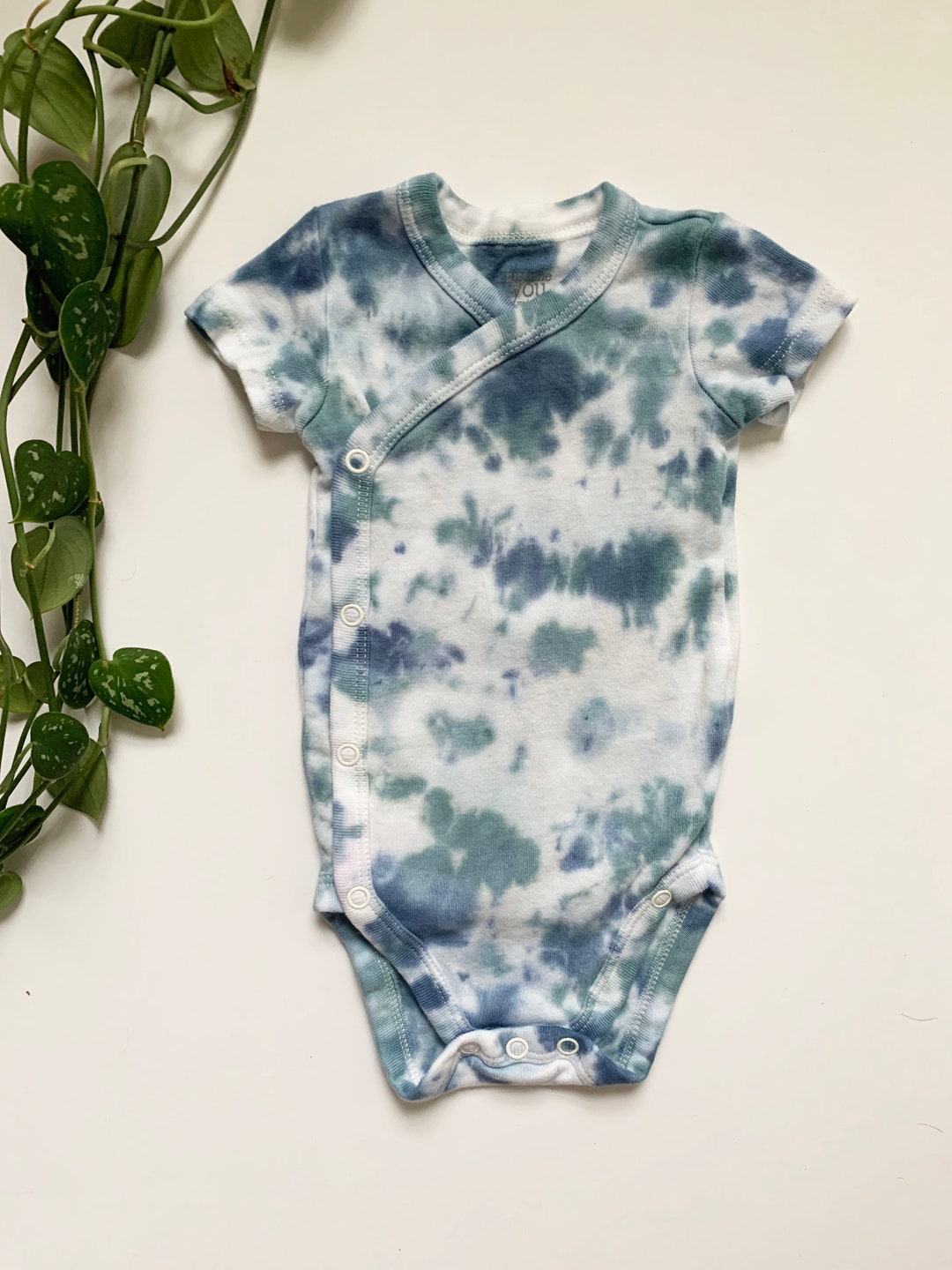 Baby Tie Dye Kimono Onesie - Short Sleeve Wrap Bodysuit - Preemie-6 ...