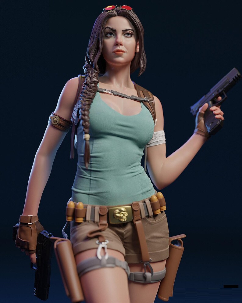 Lara_ Croft-(tomb_rider_fan Art / Resin Scale Model for Assembling and Painting or Ready to ...