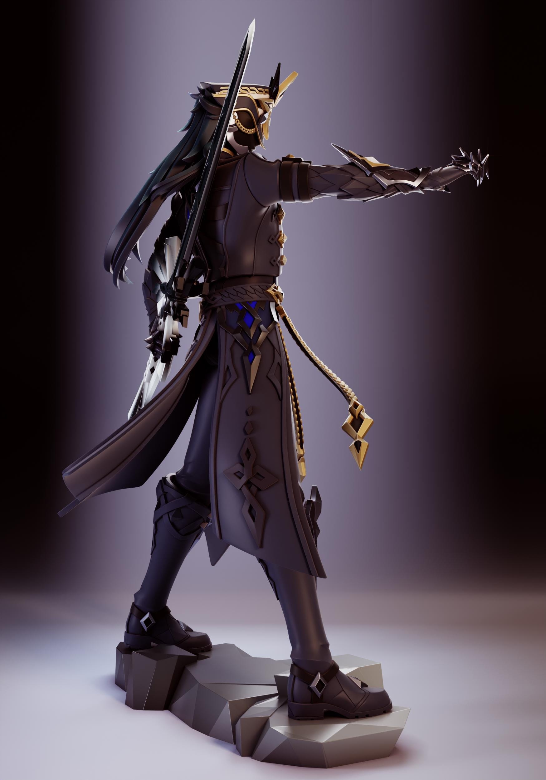 Capitano/ Genshin Impact Fanart / Unpainted or Fully Painted Sculpture ...