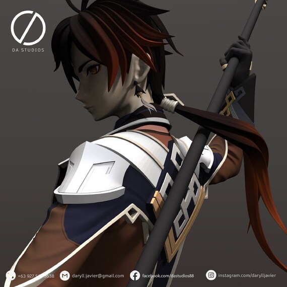 Zhongli From Genshin Impact Fan Art / Resin Scale Model for - Etsy
