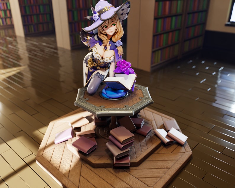 Lisa Genshin_Impact_Diorama Fan Art/ Sin Pintar o completamente pintado ...