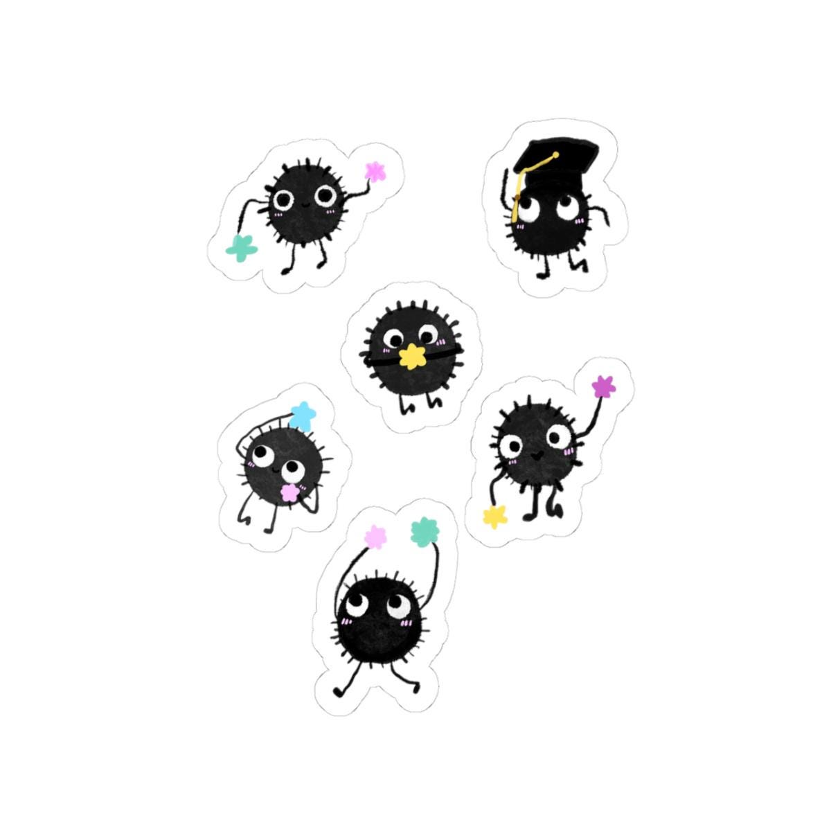 Cute Graduation Soot Sprites Stickers Set, Fun Decorative Stickers for ...
