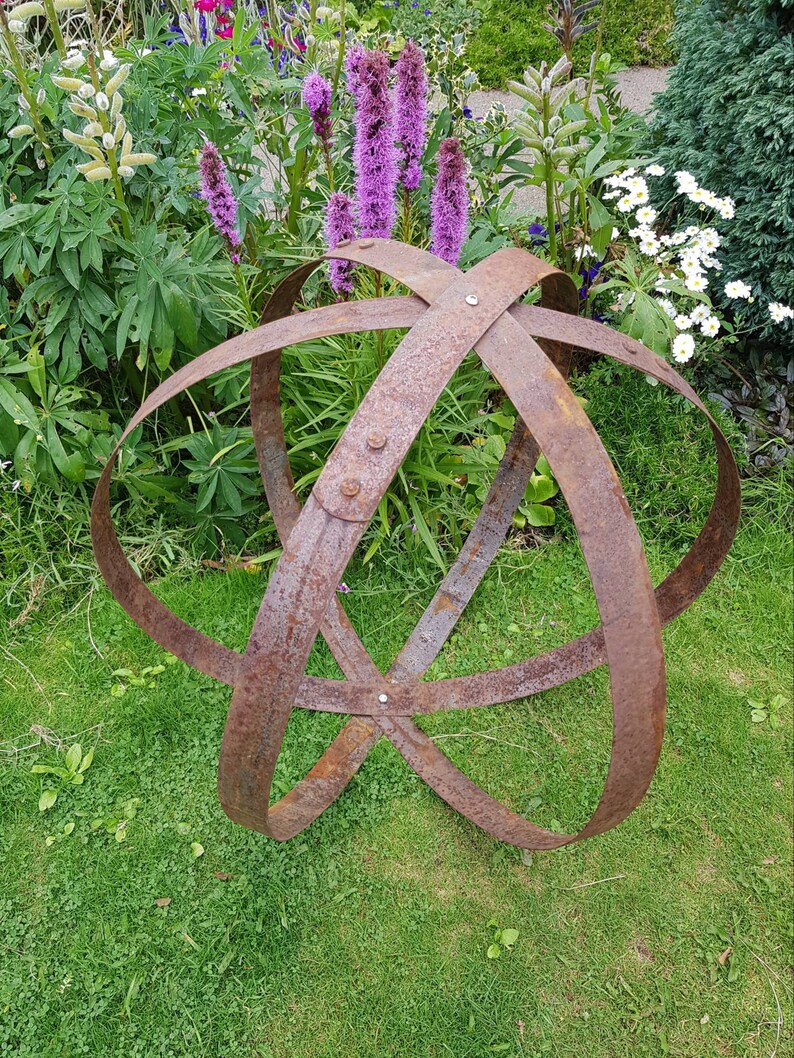 UK Rustic Garden Ornament Sphere Orb Globe Sculpture Made | Etsy