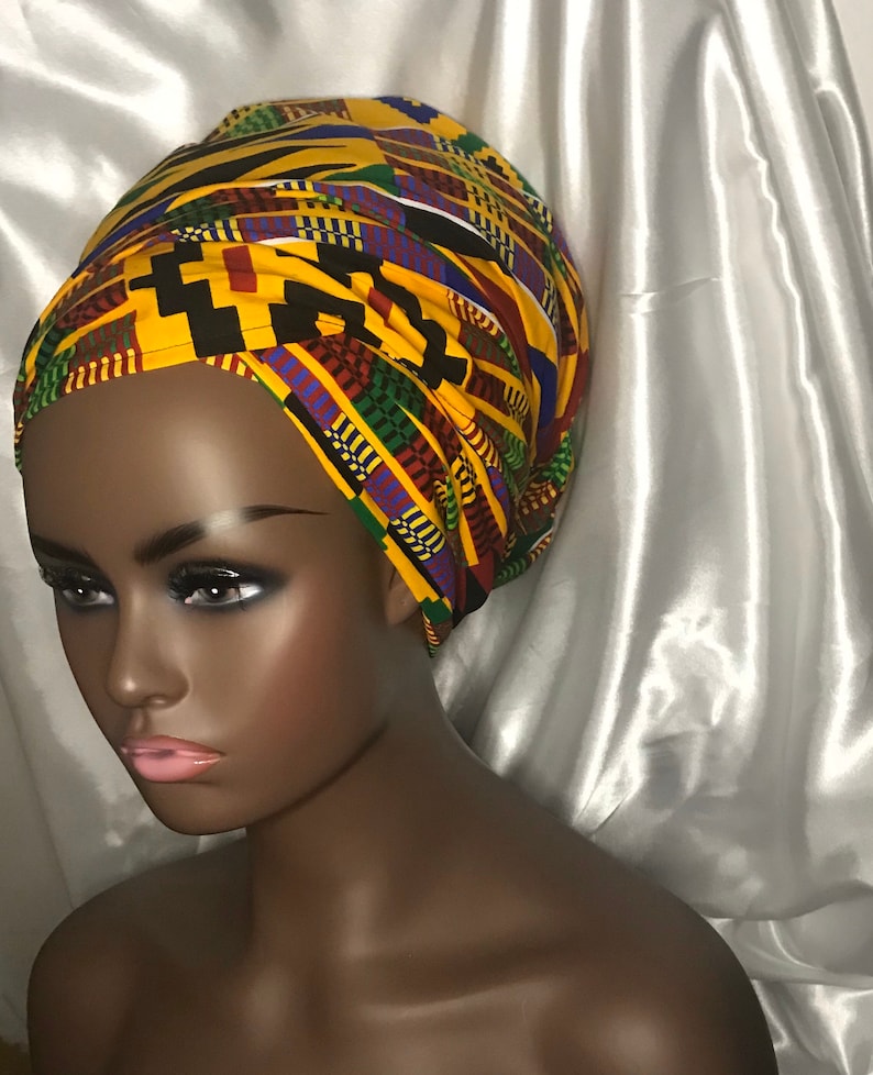 African Kente Head Wrap, African Print Scarf Ankara Turban, Wax Head ...