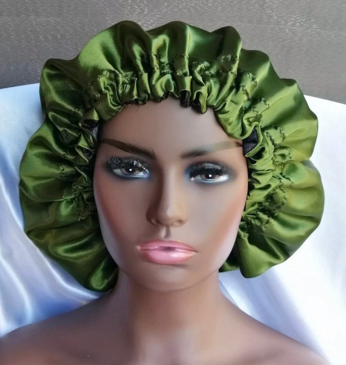 Reversible Lime Women Sleeping Bonnet Soft Satin Silk Sleep Hat Silk ...