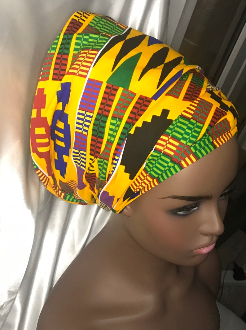 African Kente Head Wrap, African Print Scarf Ankara Turban, Wax Head ...