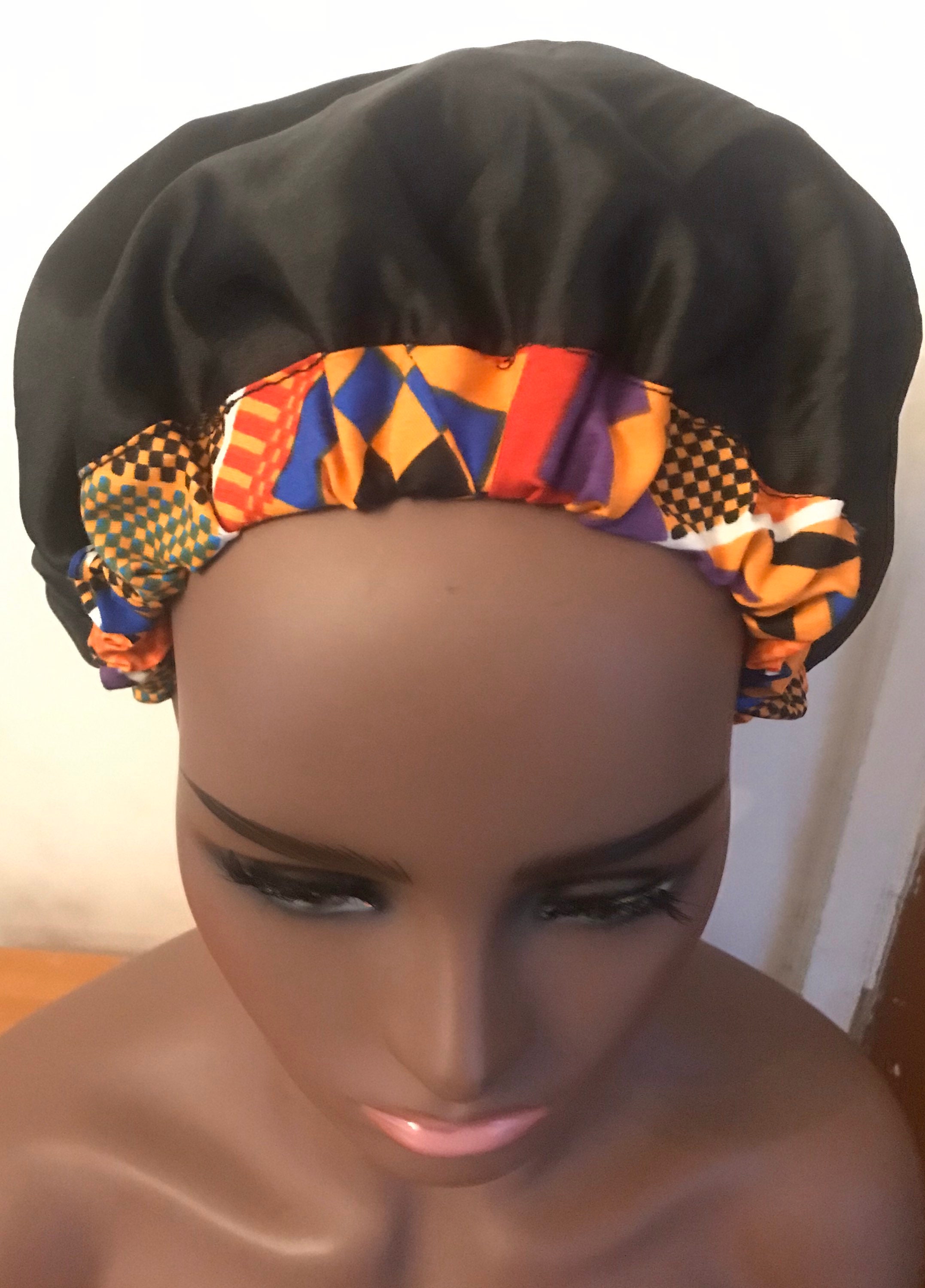 Satin Head Bonnet With Kente Prints - Etsy