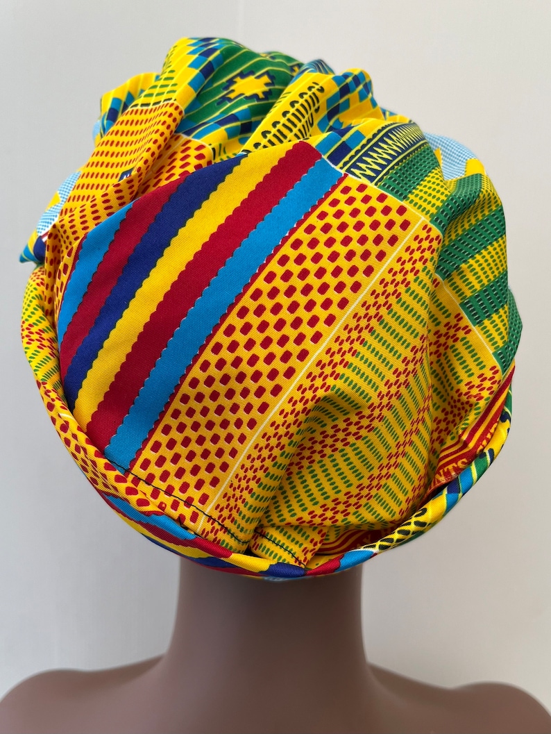 African Kente Head Wrap, African Print Scarf Ankara Turban, Adinkra ...