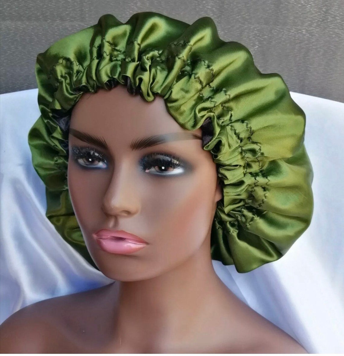 Reversible Lime Women Sleeping Bonnet Soft Satin Silk Sleep Hat Silk ...