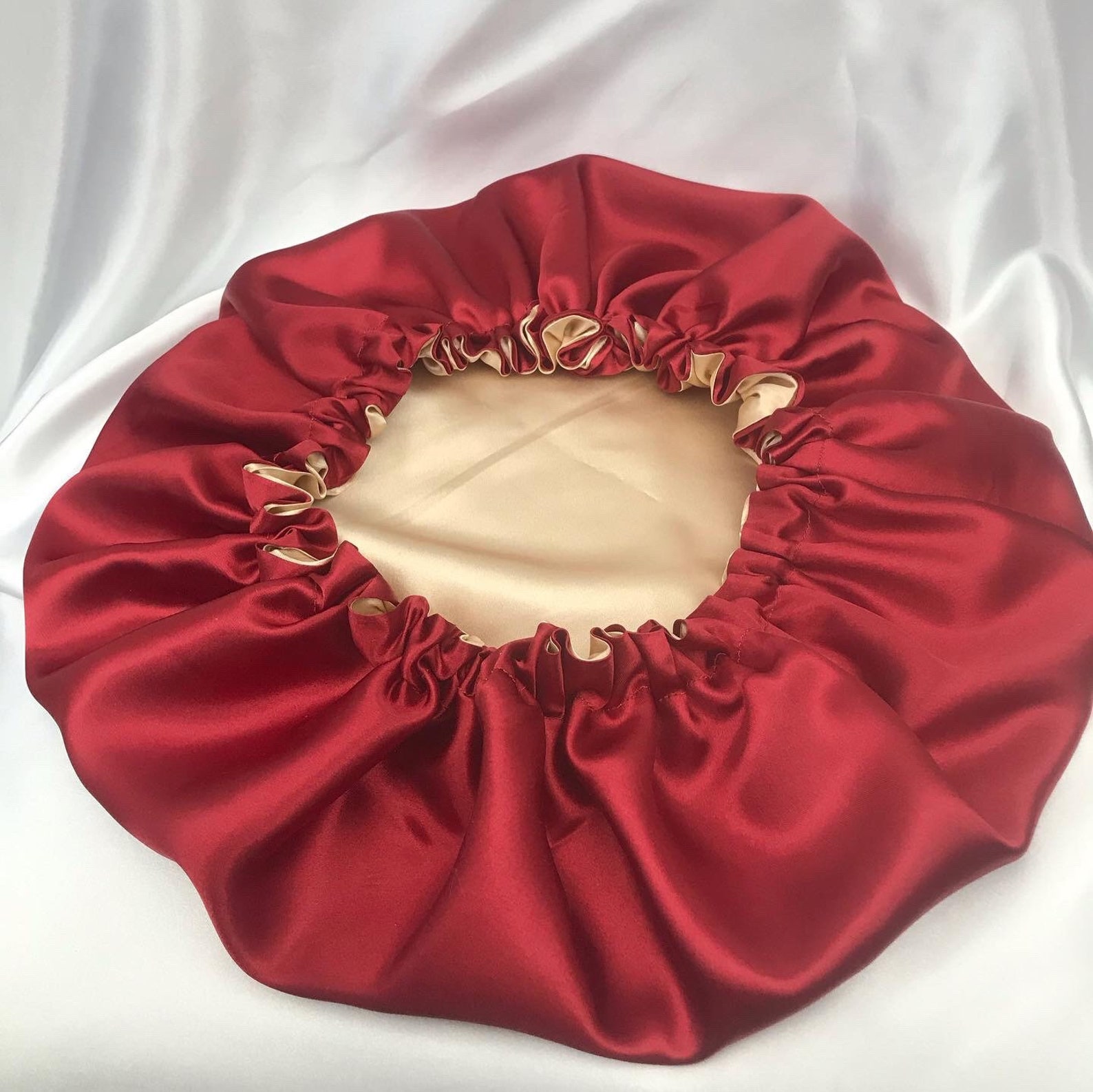 Gold Reversible Women Sleeping Bonnet Soft Satin Silk Sleep Hat Silk ...