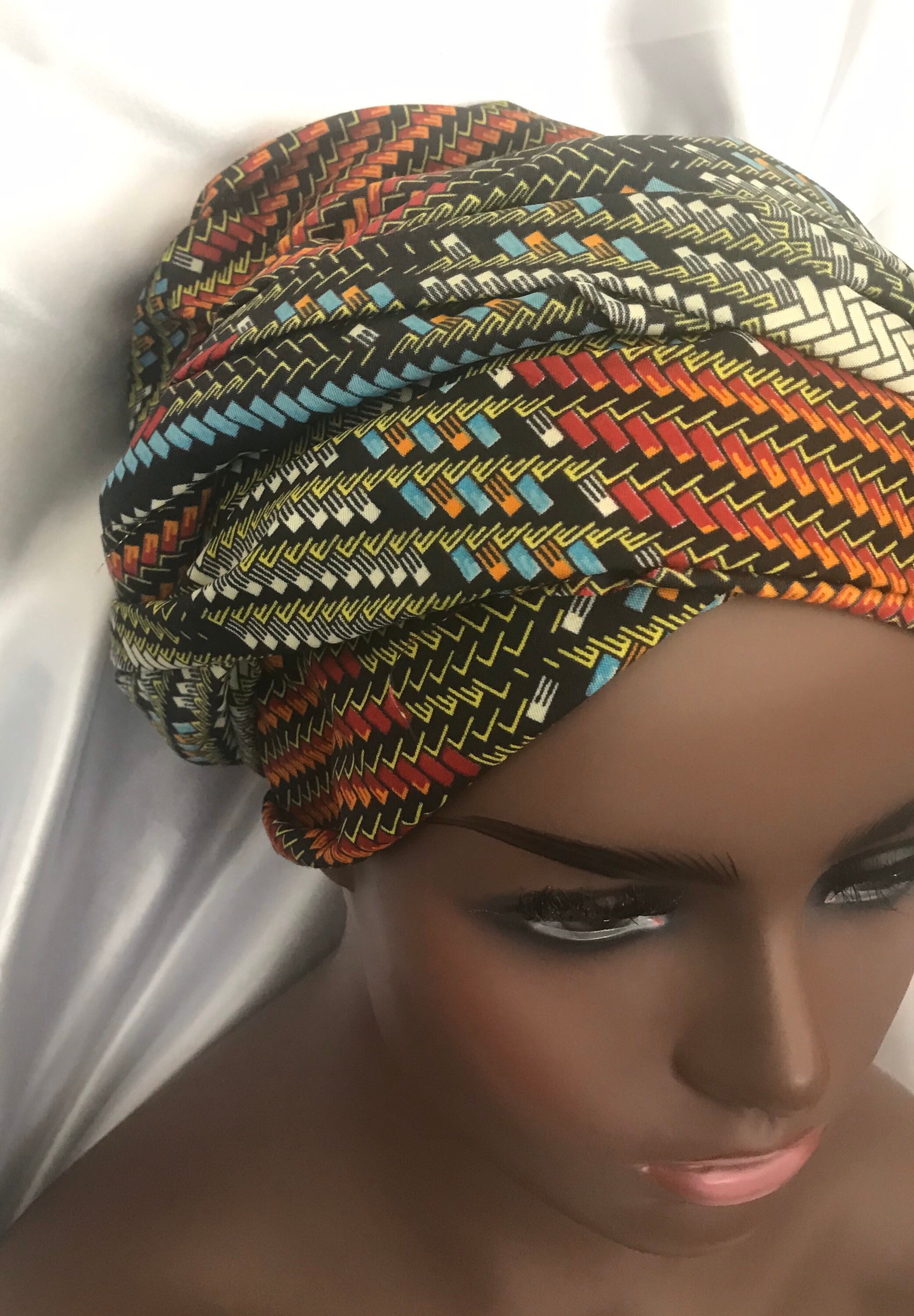 African Kente Head Wrap, African Print Scarf Ankara Turban, Wax Head ...