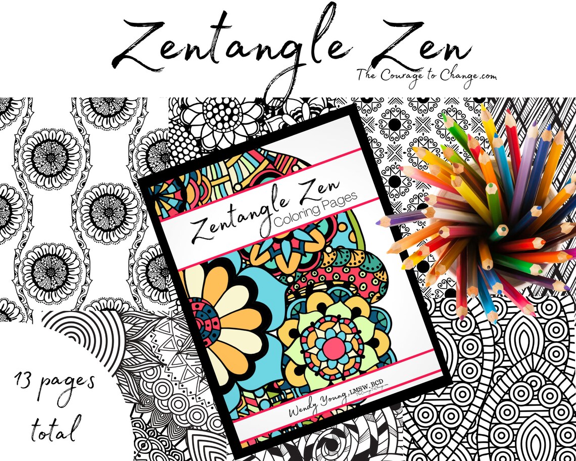 Zentangle Zen: Coloring Pages - Etsy