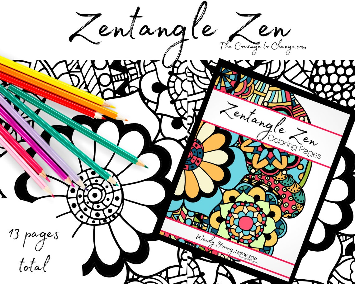 Zentangle Zen: Coloring Pages - Etsy