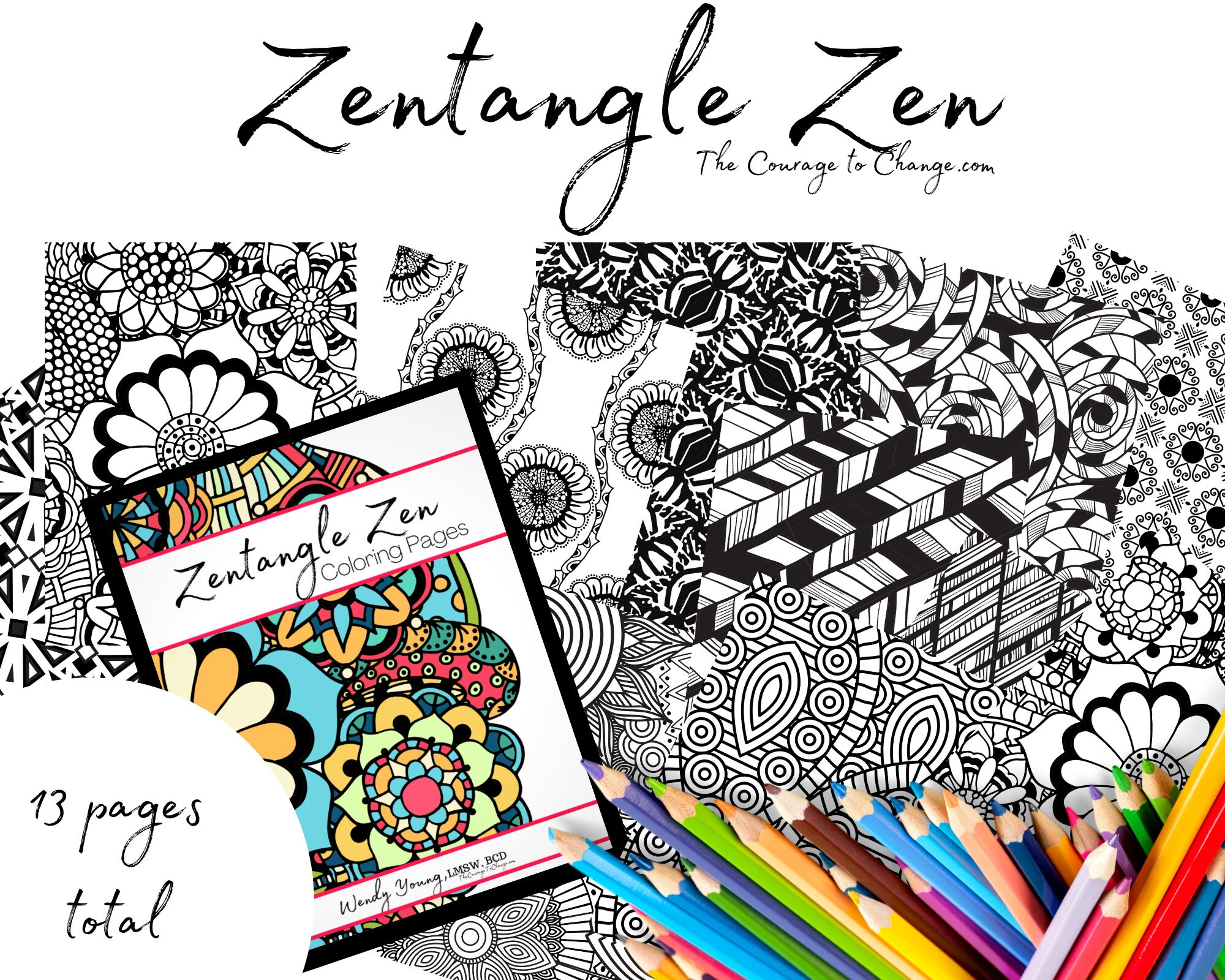 Zentangle Zen: Coloring Pages - Etsy