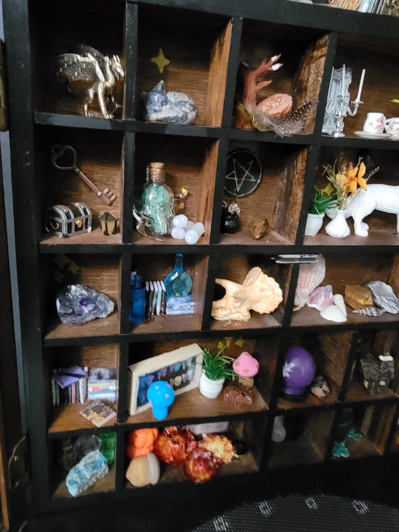 Triple Moon Cabinet, Witchy Cabinet, Celestial Moon Shelf, Cabinet of ...