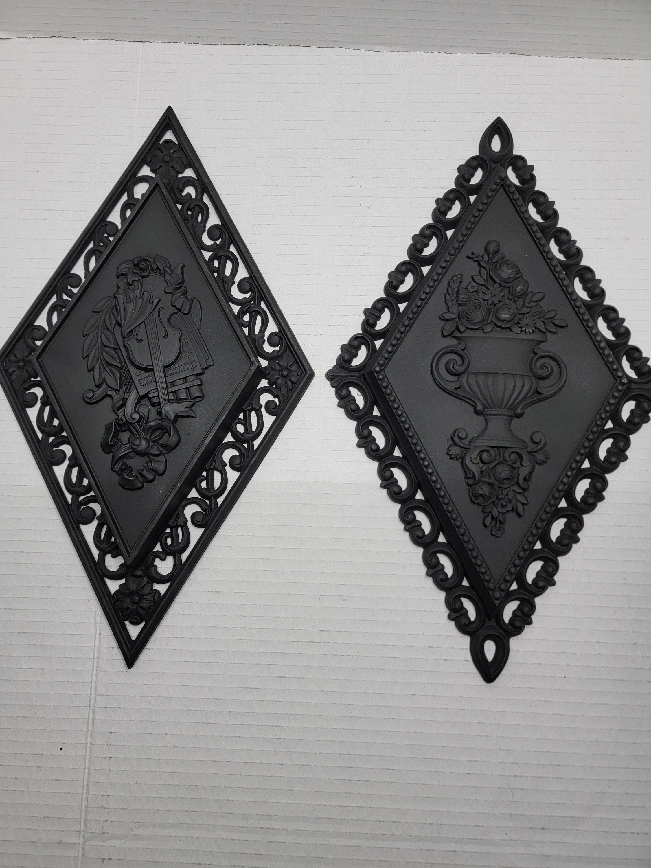 Vintage Baroque Victorian Gothic Wall Plaque, Black Wall Decor - Etsy