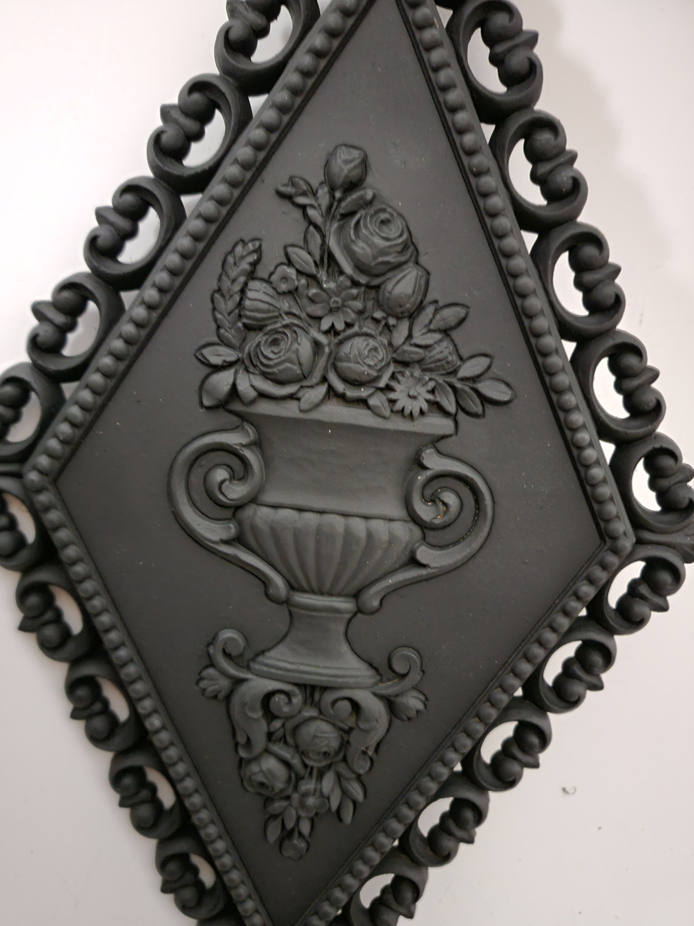 Vintage Baroque Victorian Gothic Wall Plaque, Black Wall Decor - Etsy