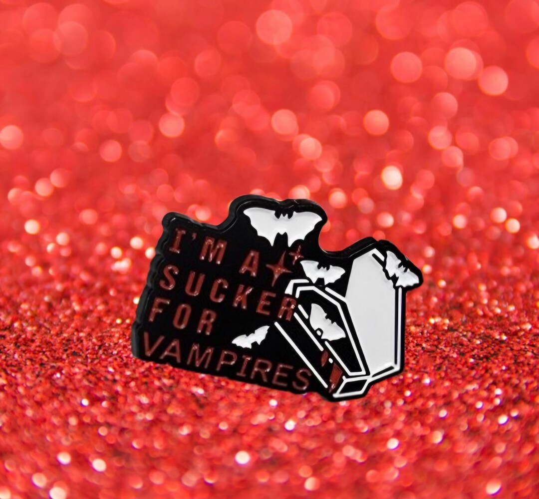 Vampire Sucker Enamel Pin: Goth Coffin & Bat Lapel Pin - Etsy