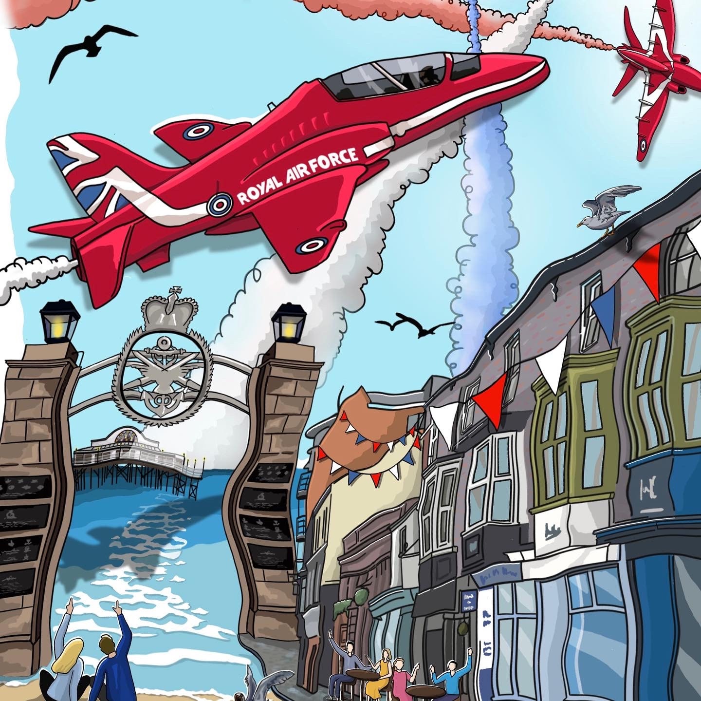 Cleethorpes Coastal Art Print the Red Arrows Cleethorpes Poster - Etsy UK