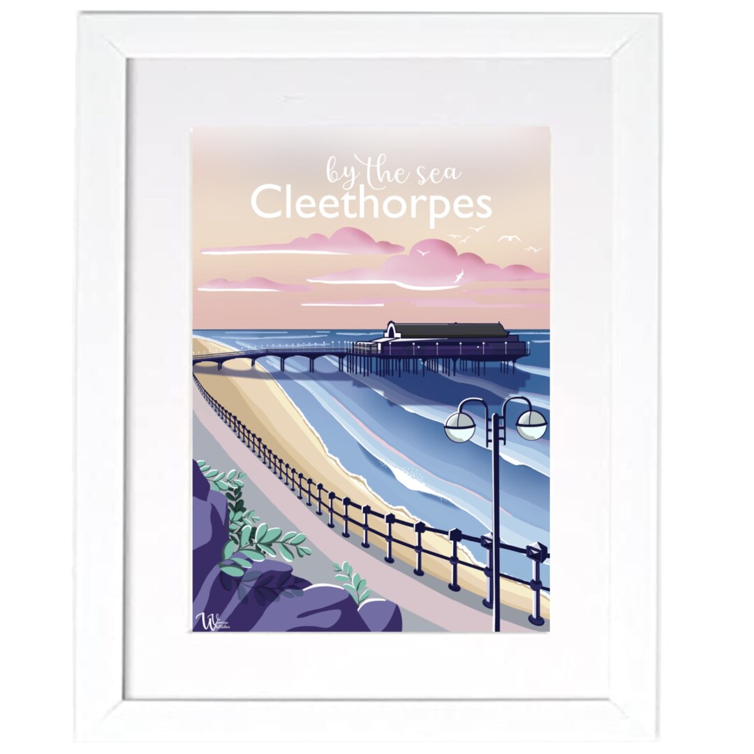 Cleethorpes Pier Digital Print Coastal Art Beach holiday poster ...