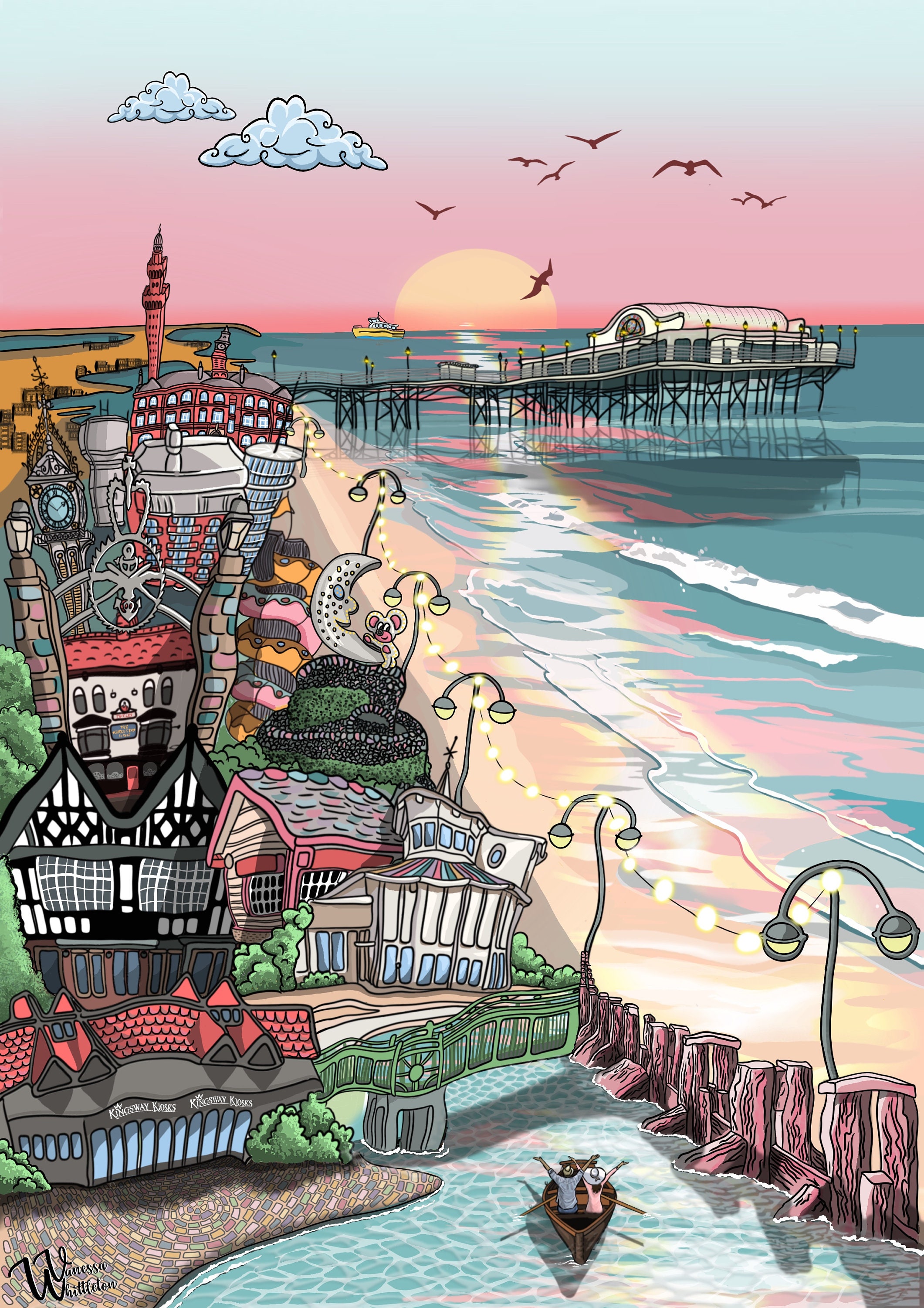Cleethorpes/grimsby Print Wall Art Poster Iconic Sights of Cleethorpes ...